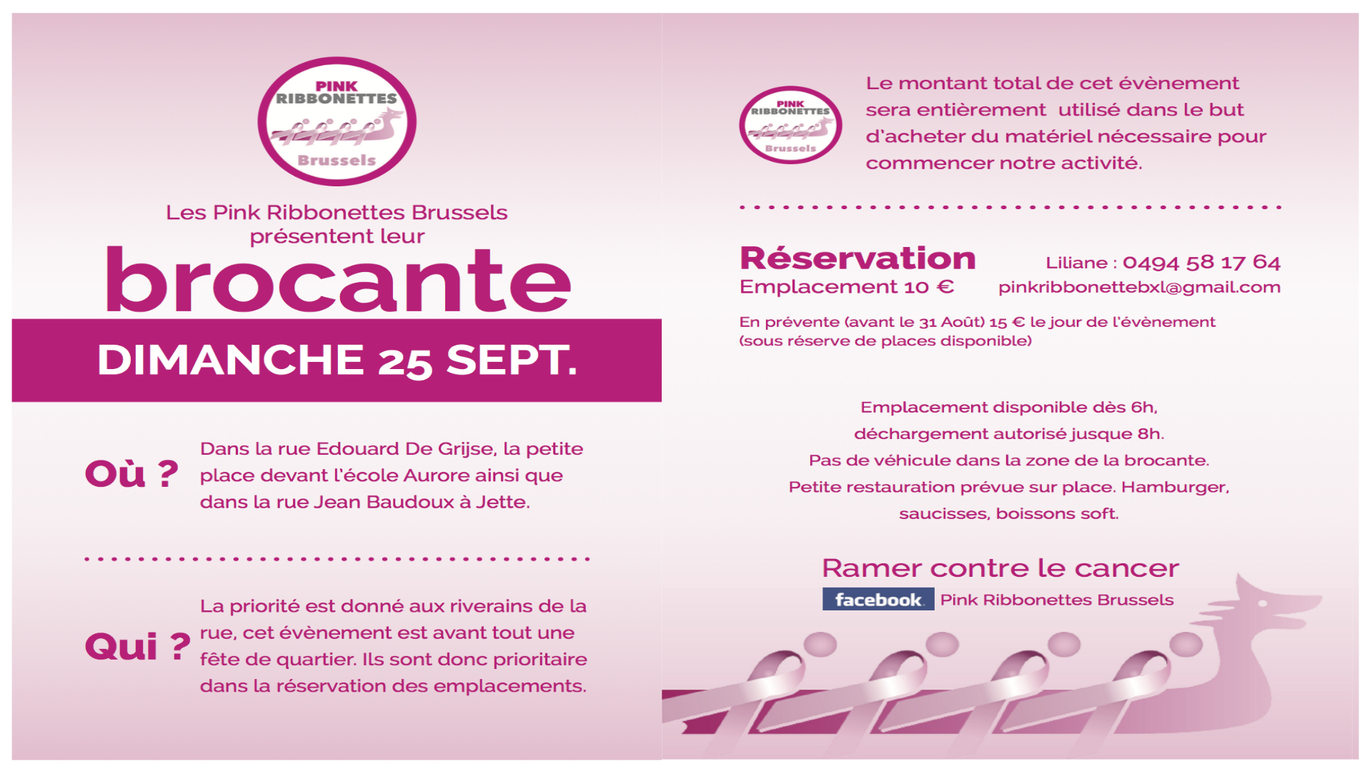 Rommelmarkt ten voordele van Pink Ribbonettes Brussels - nl - Brocantes.be